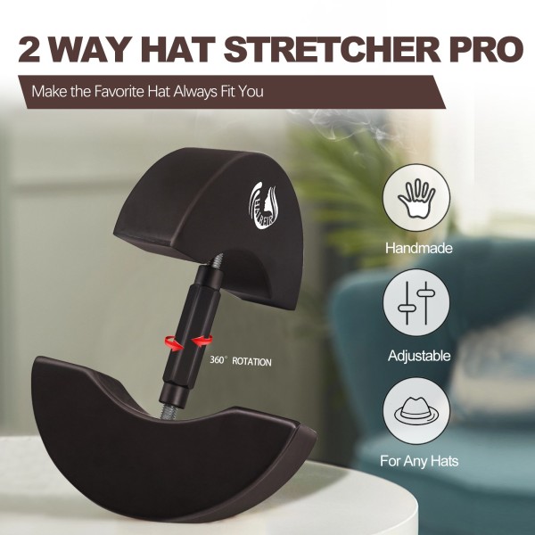 2-Way Hat Stretcher Large Size from 7-1/4 to 9-7/8 in（Chocolate
